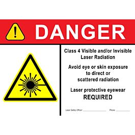 Buy Laser Sign: Danger Class 4 Class 4 Laser sign Instuction Sign 14 x ...