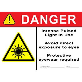 Buy Laser Sign: Danger Intensed Pulsed Light in Use 14 x 10 for only ...
